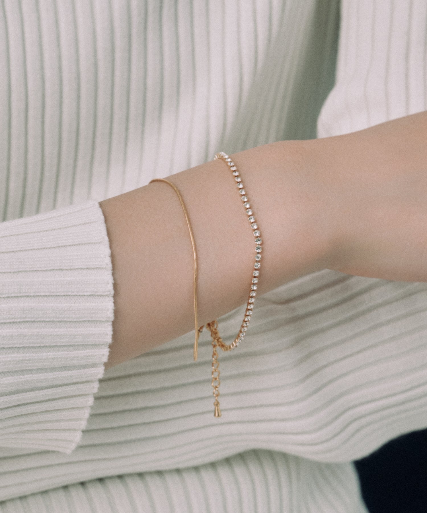 CZ & Round Chain Bracelet[Stainless] | 大人のブレスレット通販ショップ - novice（ノーヴィス）