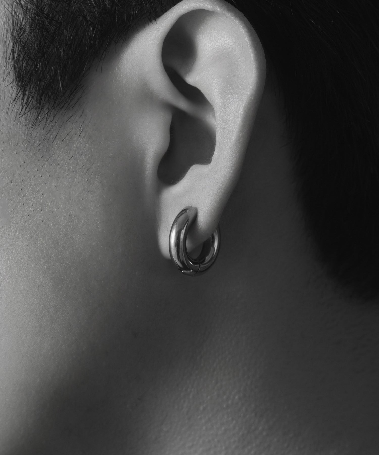 Hinged Thick Hoop Pierce（2.0cm）[Stainless] | 大人のメンズピアス通販 - novice