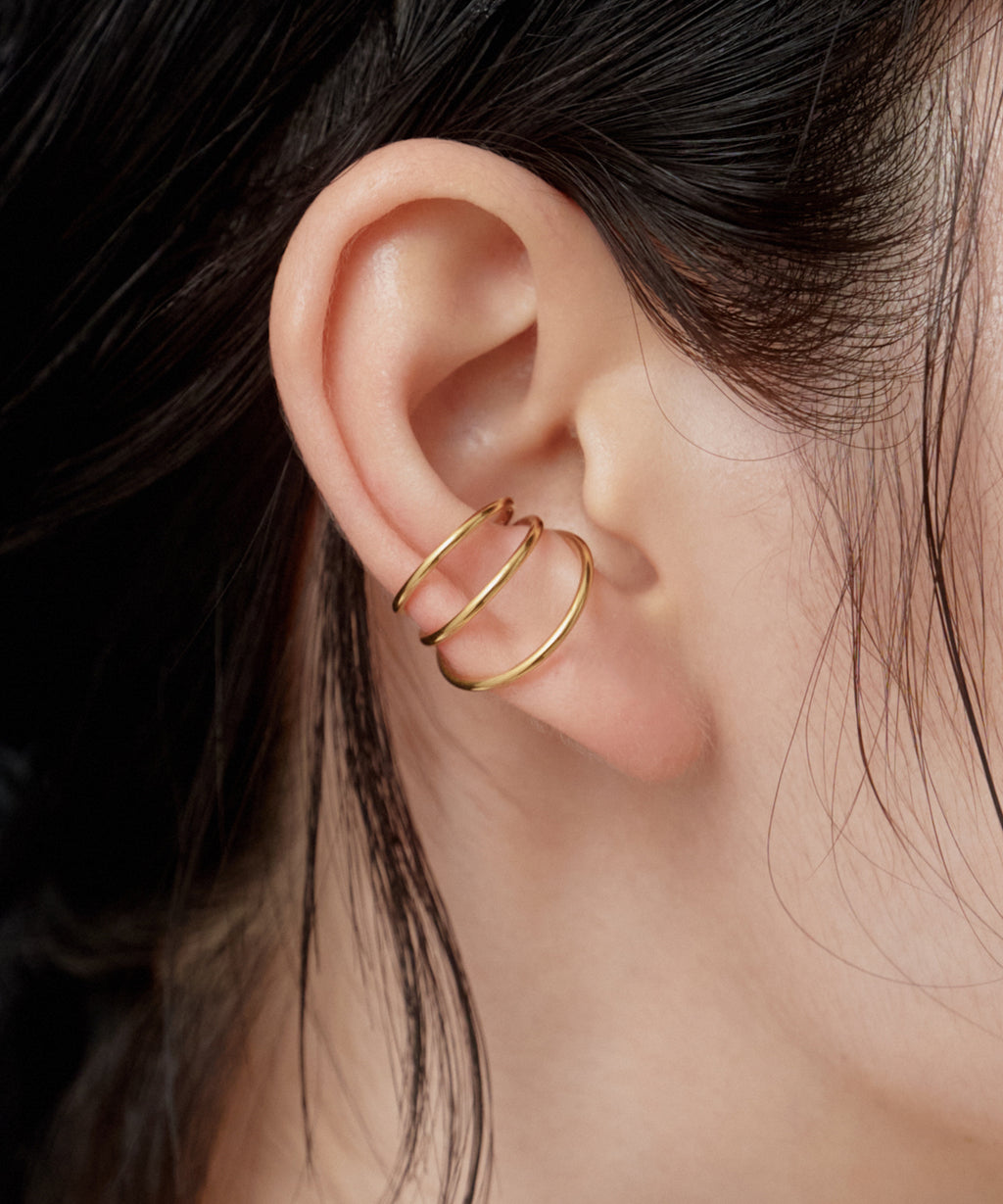Triple Line Ear Cuff[Stainless] | 大人のプチプライヤーカフ通販ショップ - novice（ノーヴィス）