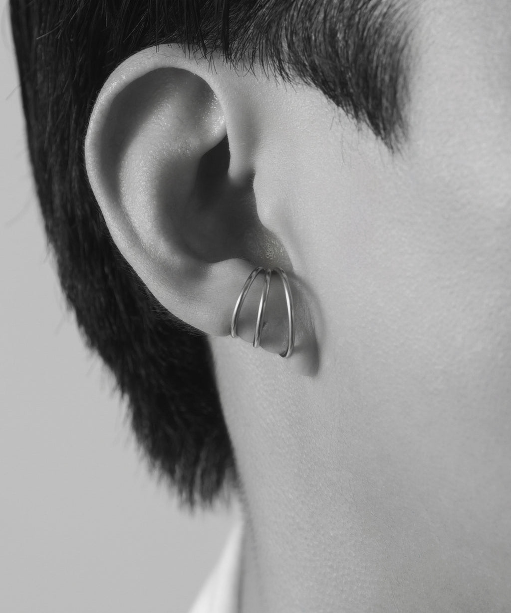 Triple Line Ear Cuff[Stainless] | 大人のメンズイヤーカフ通販ショップ - novice（ノーヴィス）