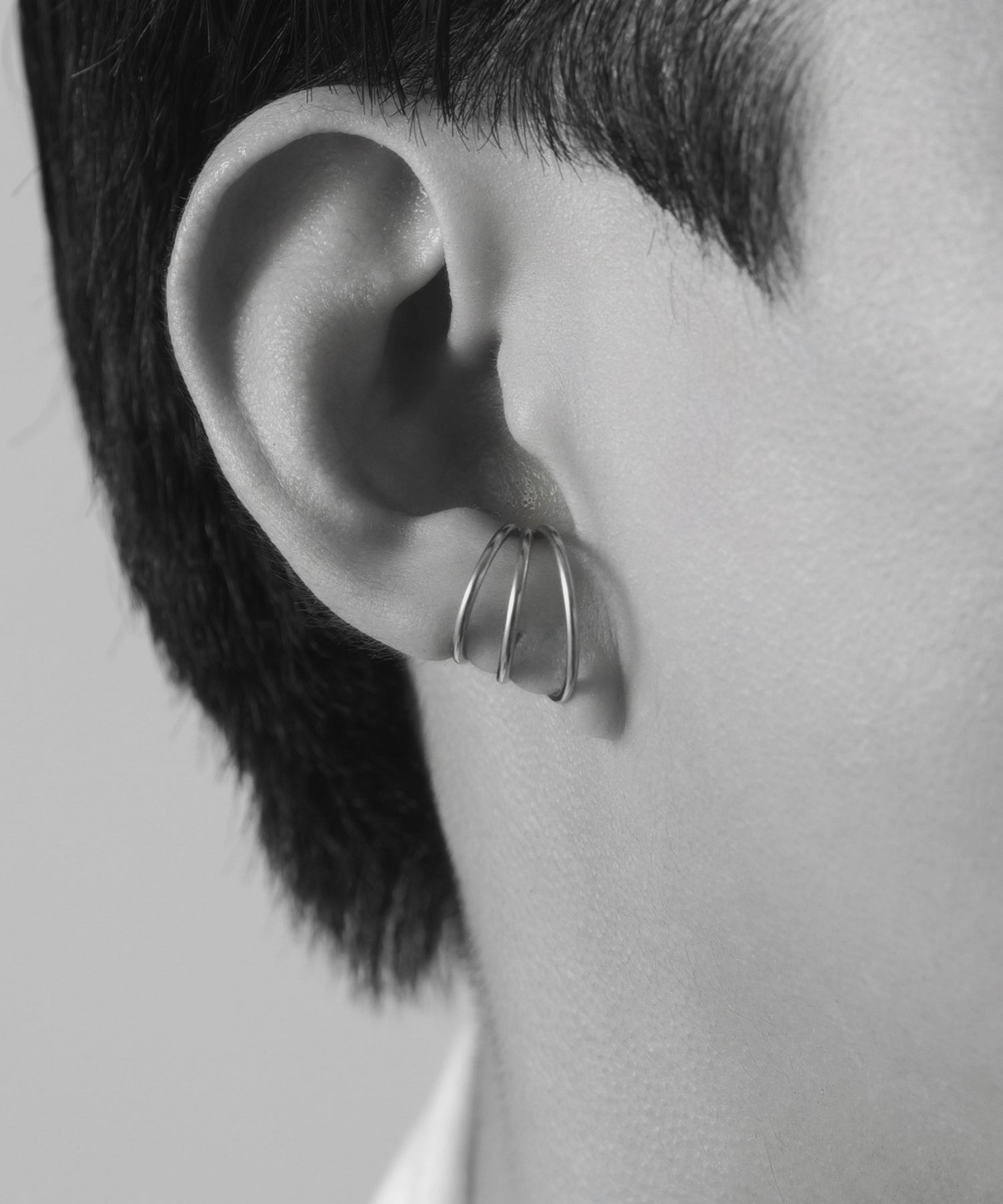 Triple Line Ear Cuff[Stainless] | 어른의 남성 이어 커프 통판 숍 - novice(노비스)